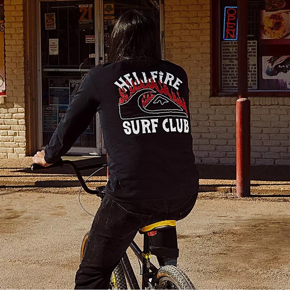 Quiksilver | Shirts | Stranger Things Hellfire Surf Club Long Sleeve ...